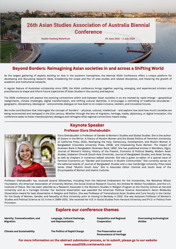 26th Biennial Conference of the Asian Studies Association of Australia ...